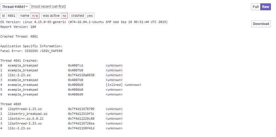 minidump report doesn't work with uploaded sym file to render proper information · Issue #61 ...