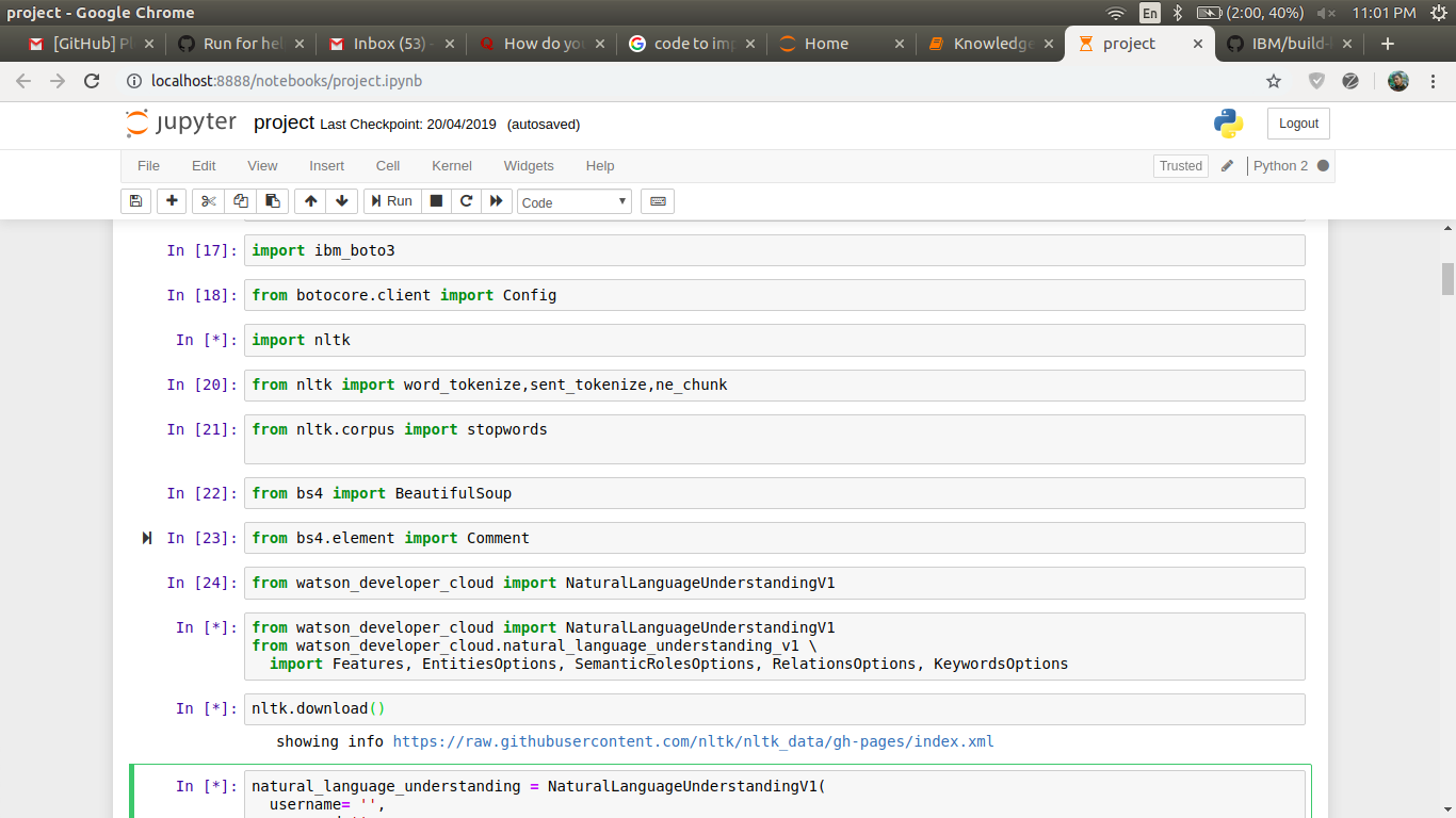 what to enter in username and password while implementing build-knowledge base · Issue #14 · IBM ...