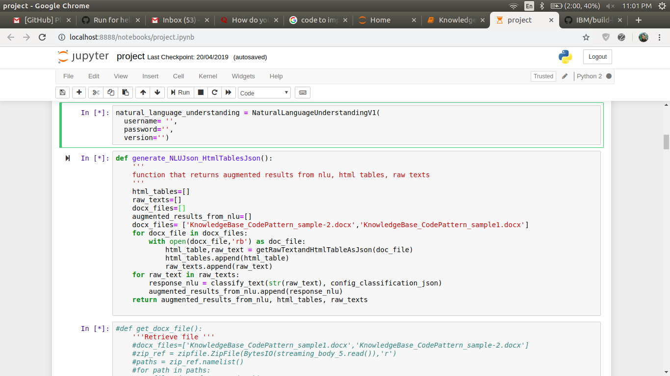what to enter in username and password while implementing build-knowledge base · Issue #14 · IBM ...