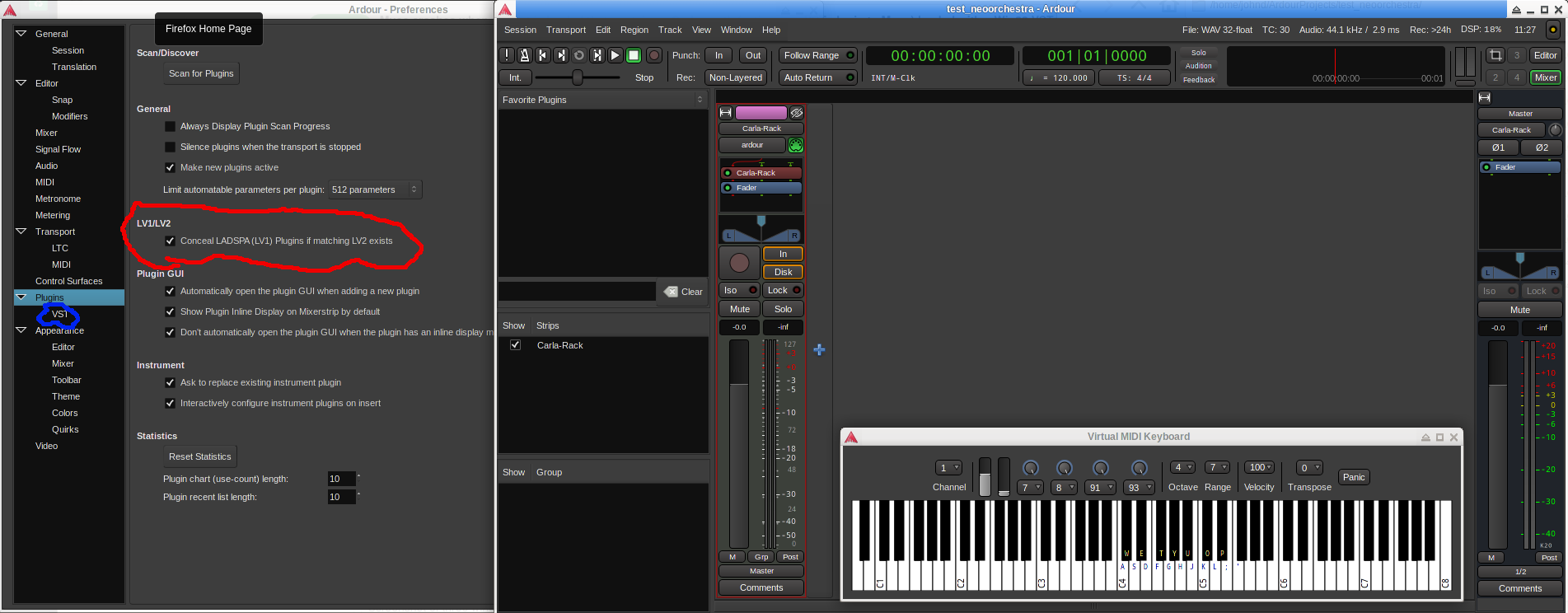 Muse crashes when project is loaded that contains a Carla synth (acting ...