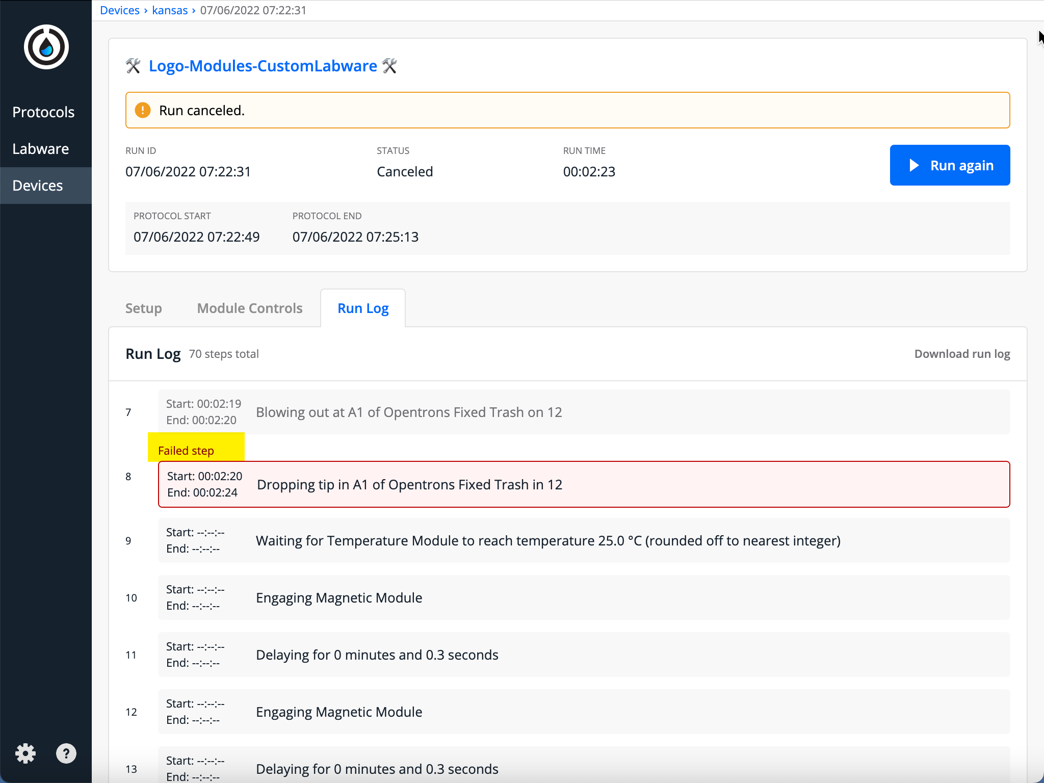 6.0 Feedback: Run Log Issues · Issue #11047 · Opentrons/opentrons · GitHub