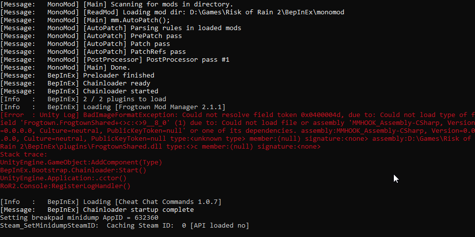 error at startup · Issue #8 · ToyDragon/ROR2ModShared · GitHub