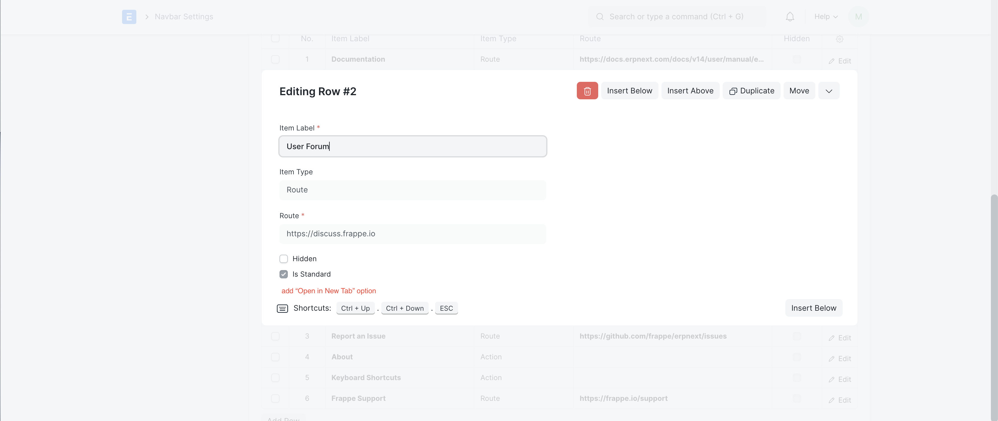 Open options in dropdown in a new tab via Navbar Settings · Issue #20839 · frappe/frappe · GitHub