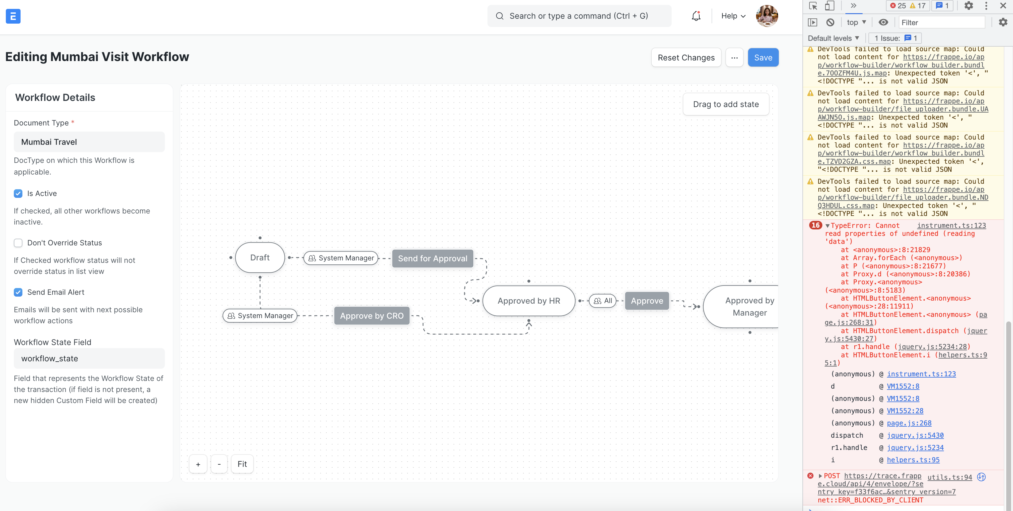 Workflow builder issues · Issue #20975 · frappe/frappe · GitHub