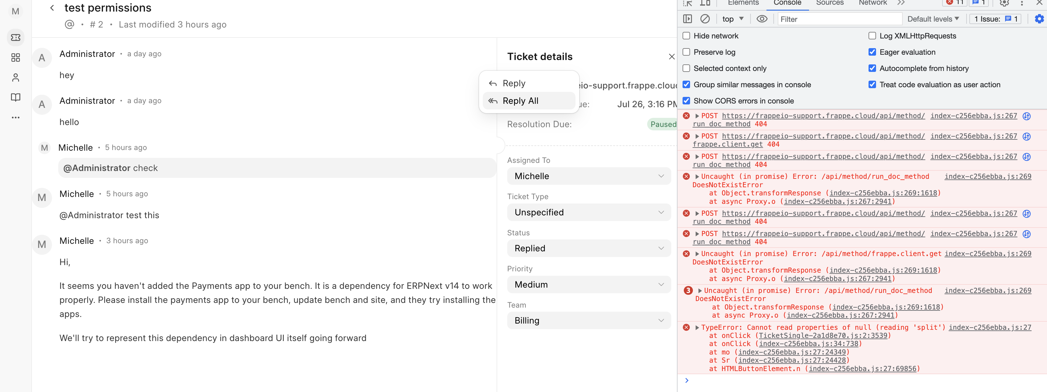 Reply all for older messages not working · Issue #1371 · frappe/helpdesk · GitHub