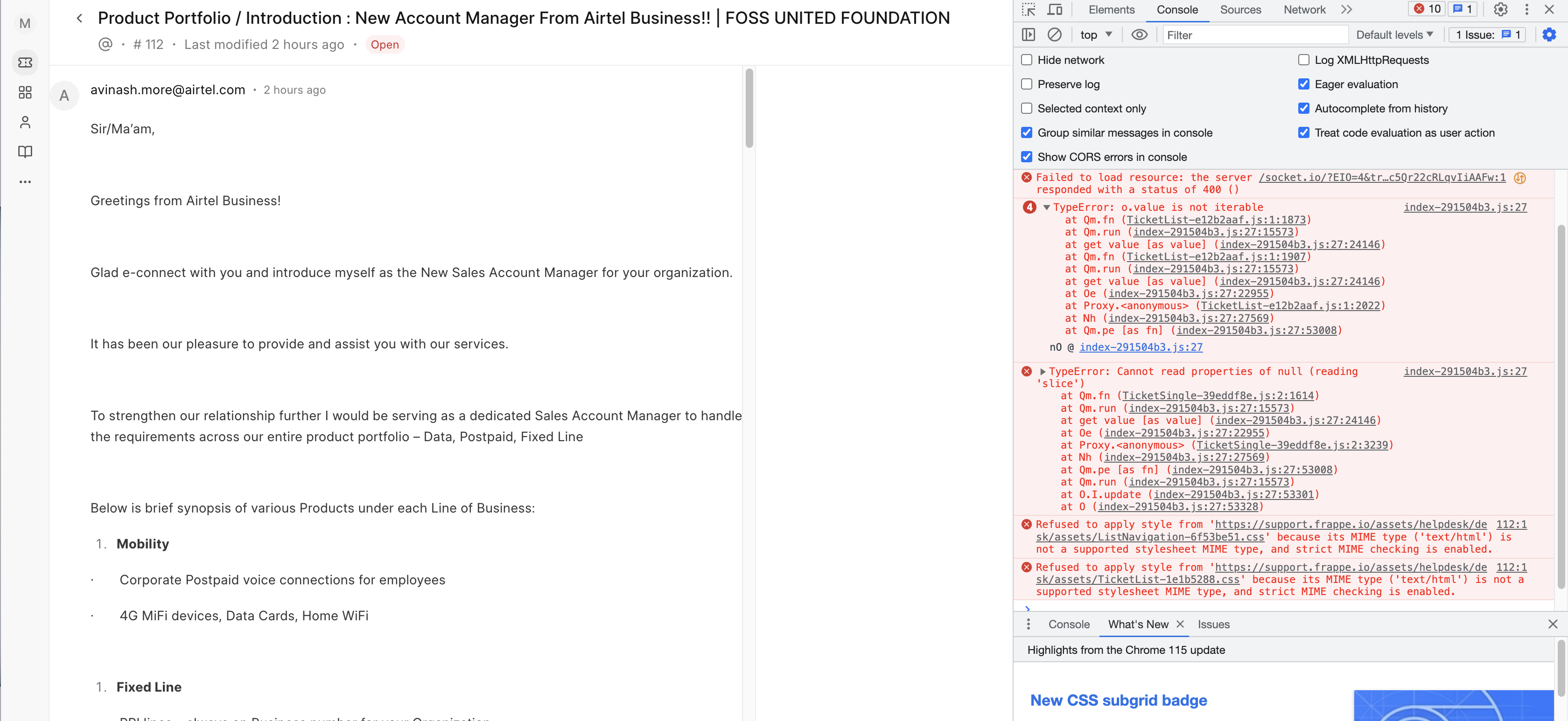 Cannot see ticket sidebar info · Issue #1427 · frappe/helpdesk · GitHub