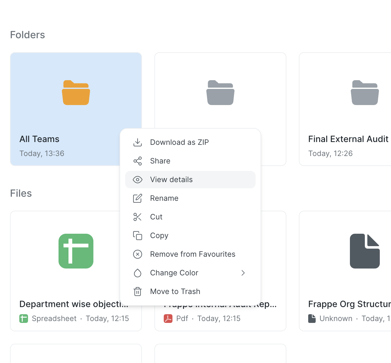 "View Details" option does nothing · Issue #109 · frappe/drive · GitHub