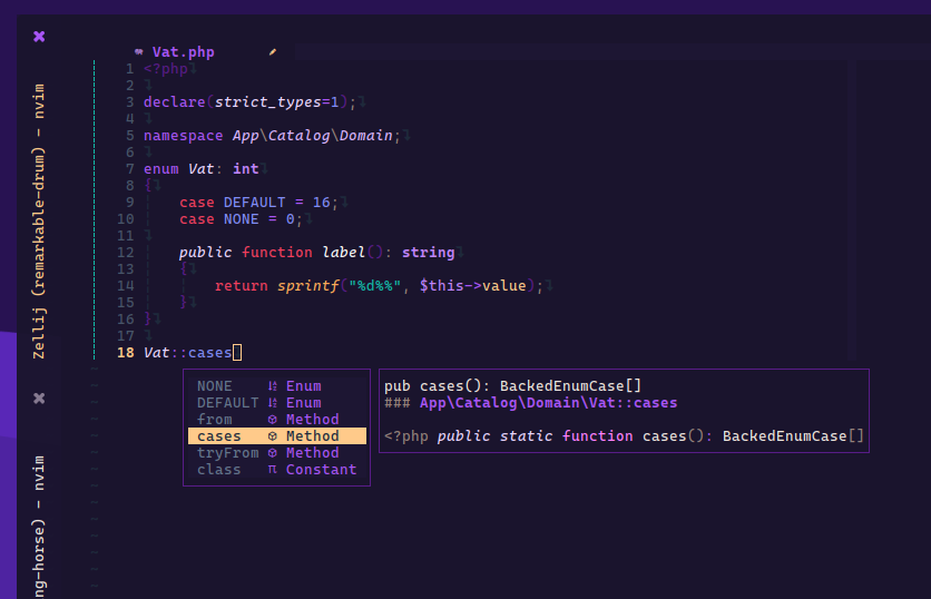 Method "cases" does not exist on class My\Beautiful\Enum · Issue #2378 · phpactor/phpactor · GitHub