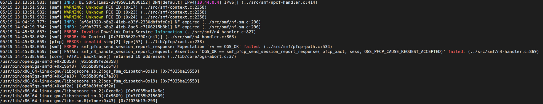 5G SA service reject (semantically incorrect message) · Issue #1006 ...