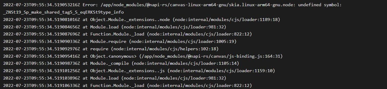 [Error]: Can't install & run project (canvas-linux-arm64-gnu error) · Issue #507 · Brooooooklyn ...
