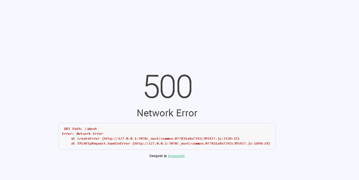 Getting a 500 error when I click on any link from the main page ...