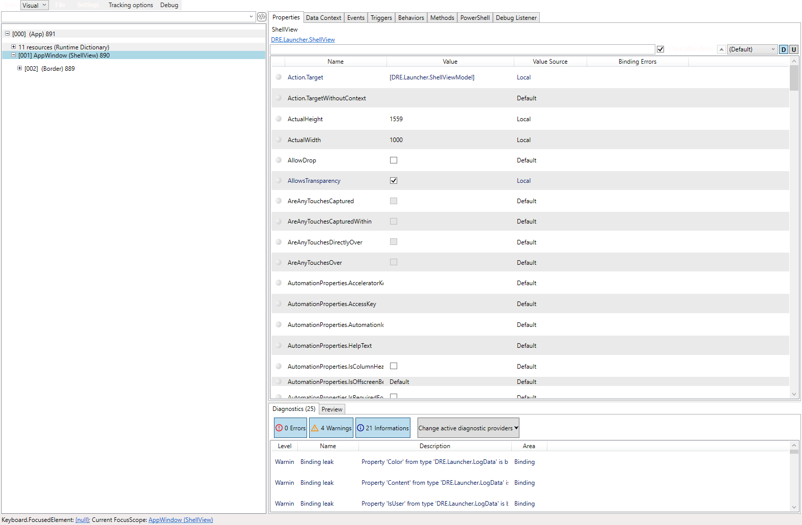 Visual Tree and text value colors have black background · Issue #293 · snoopwpf/snoopwpf · GitHub