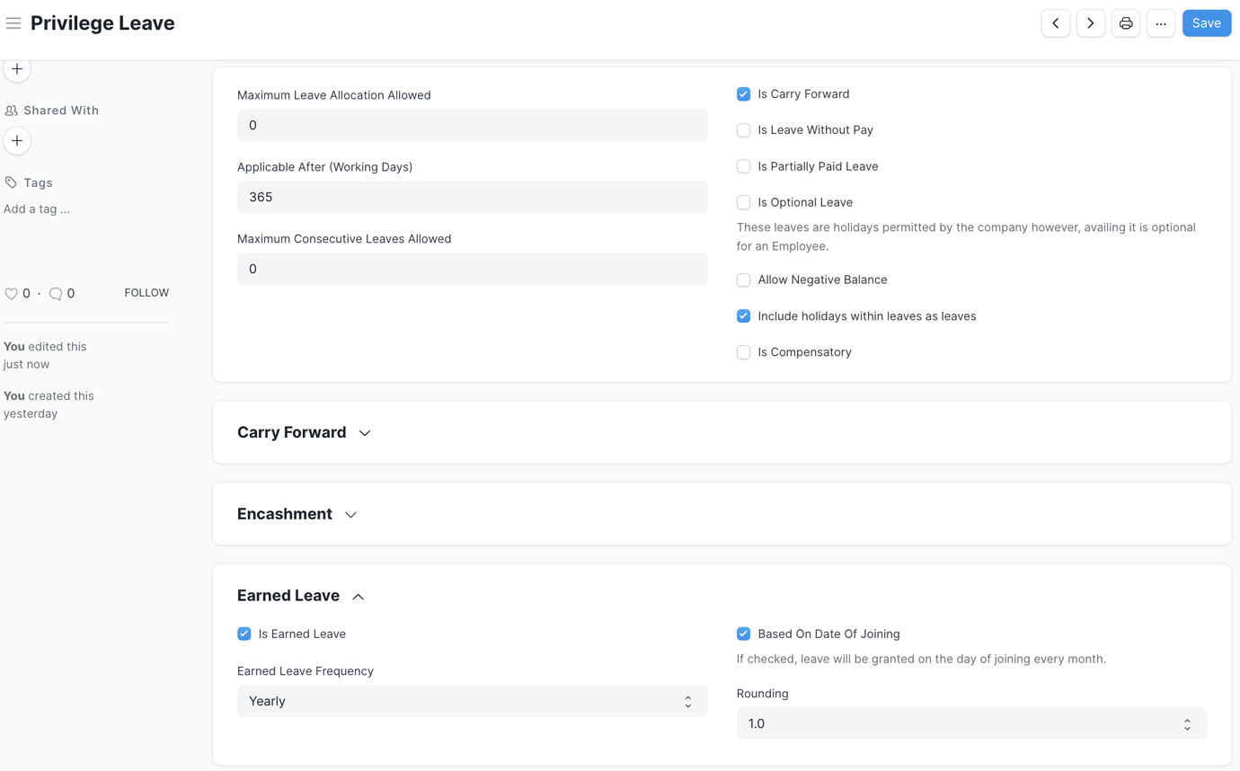Incorrect Earned Leave Allocation · Issue 123 · Frappe Hrms · Github