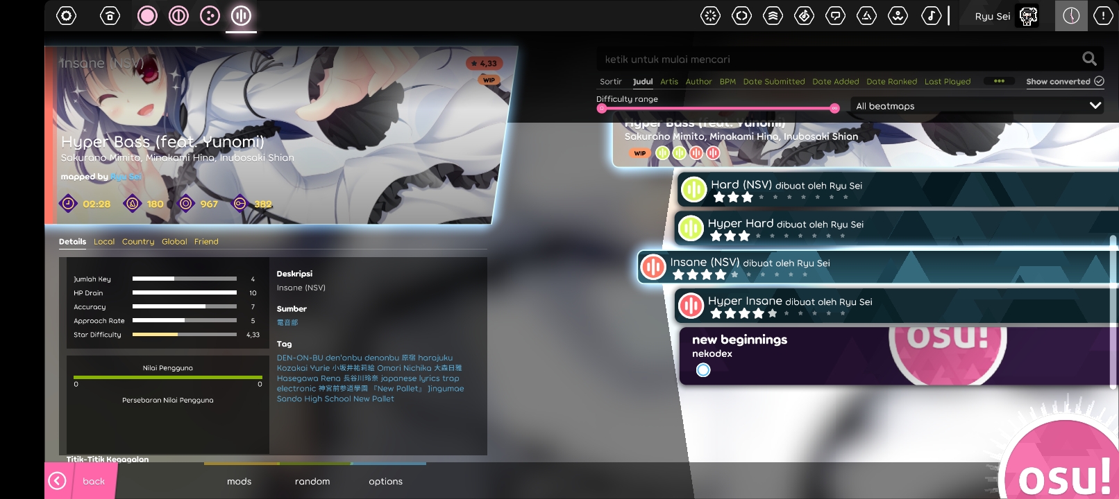 osu!mania SR discrepancy when line orders changed · ppy osu · Discussion #22745 · GitHub