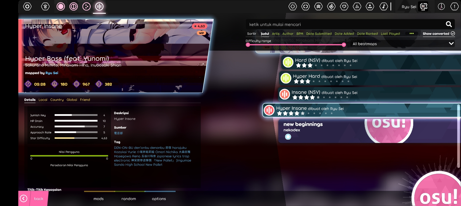 osu!mania SR discrepancy when line orders changed · ppy osu · Discussion #22745 · GitHub