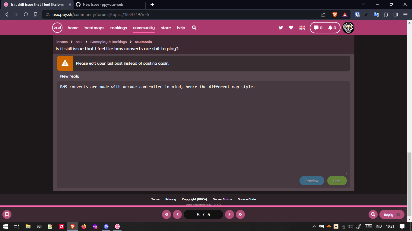 Reply box should be sanitized when users disallowed from replying · Issue #10666 · ppy/osu-web ...