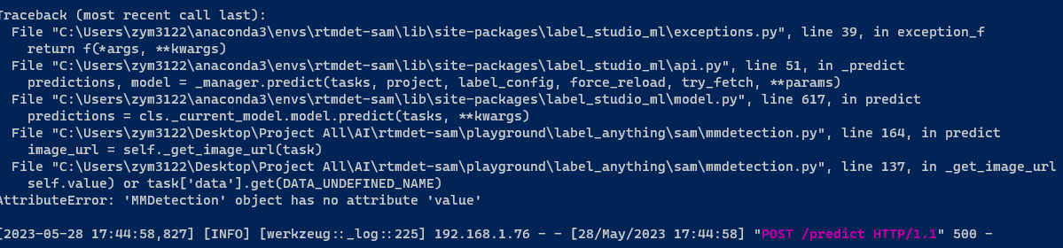 AttributeError: 'MMDetection' object has no attribute 'value' · Issue #114 · open-mmlab ...