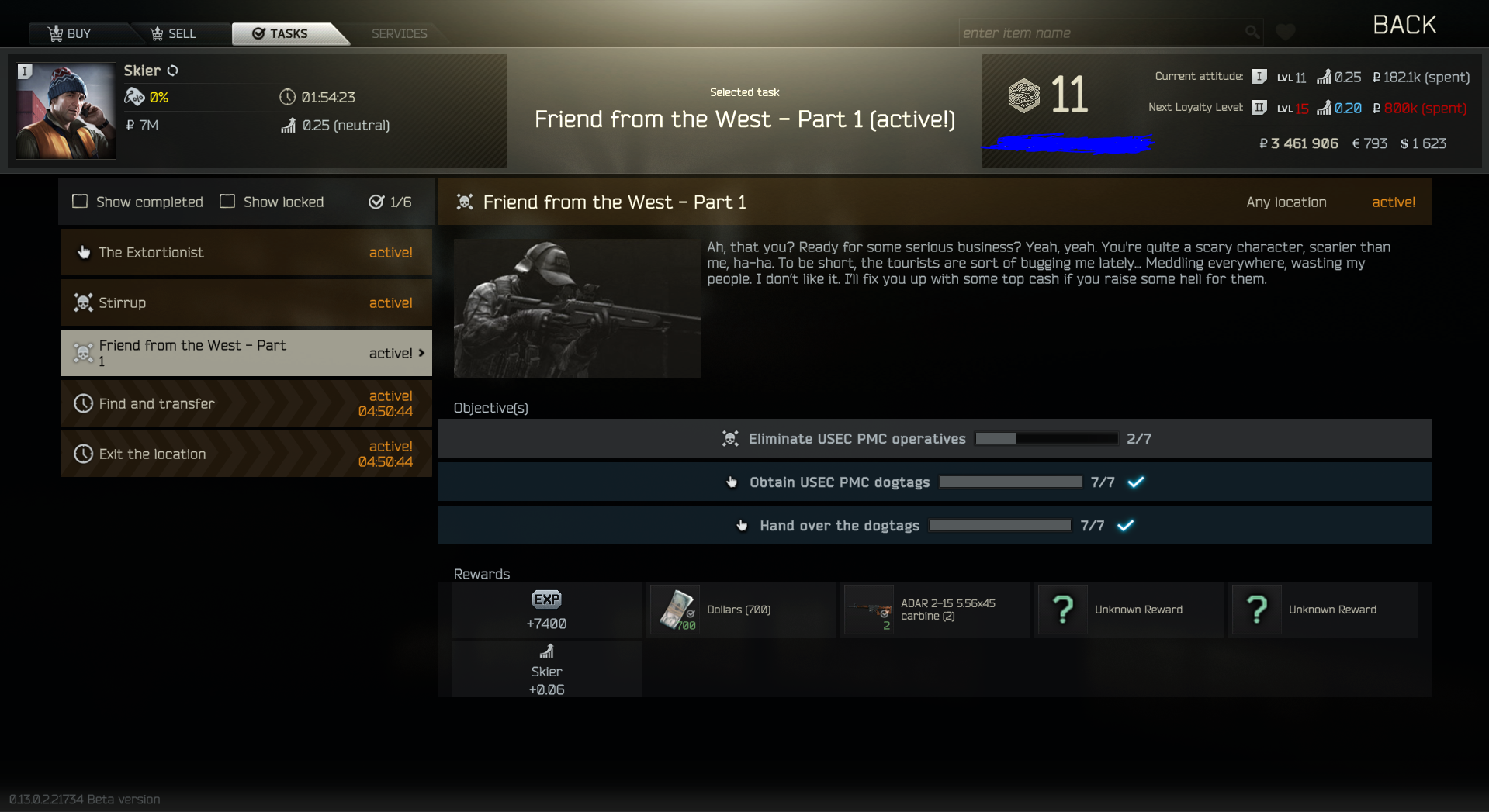 Quest "Friend from the West" should require Level 9 and be available after Quest Supplier ...