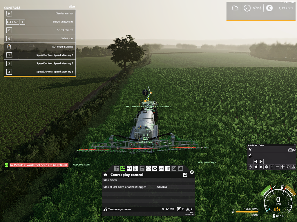 Slurry Sprayer not working with Mode4 - Needs to be refilled · Issue ...