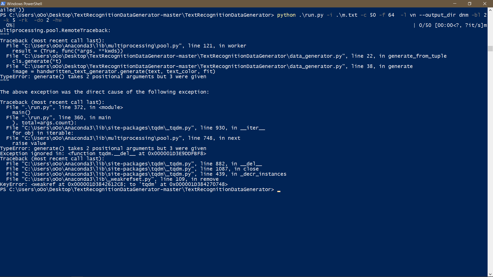 i got this error, can anyone help me? :(( · Issue #74 · Belval/TextRecognitionDataGenerator · GitHub