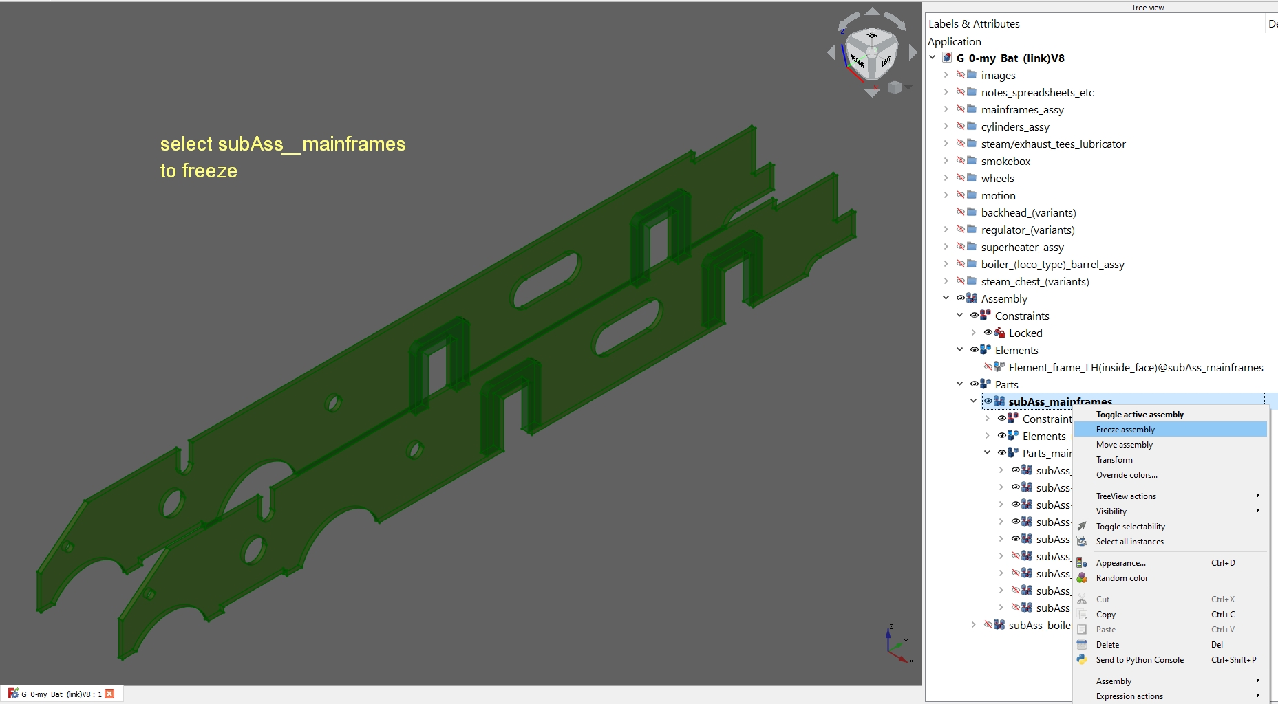 puzzling display issues when assembly frozen · Issue #590 · realthunder/FreeCAD_assembly3 · GitHub