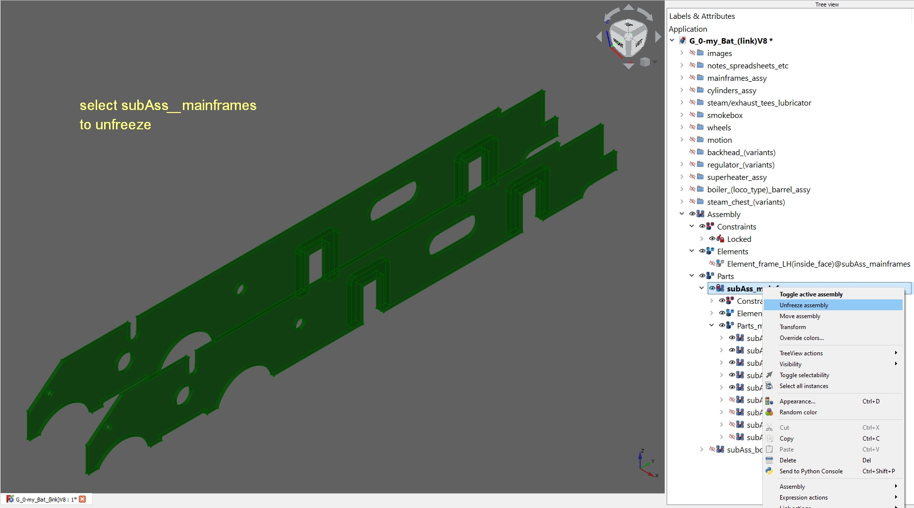 puzzling display issues when assembly frozen · Issue #590 · realthunder/FreeCAD_assembly3 · GitHub