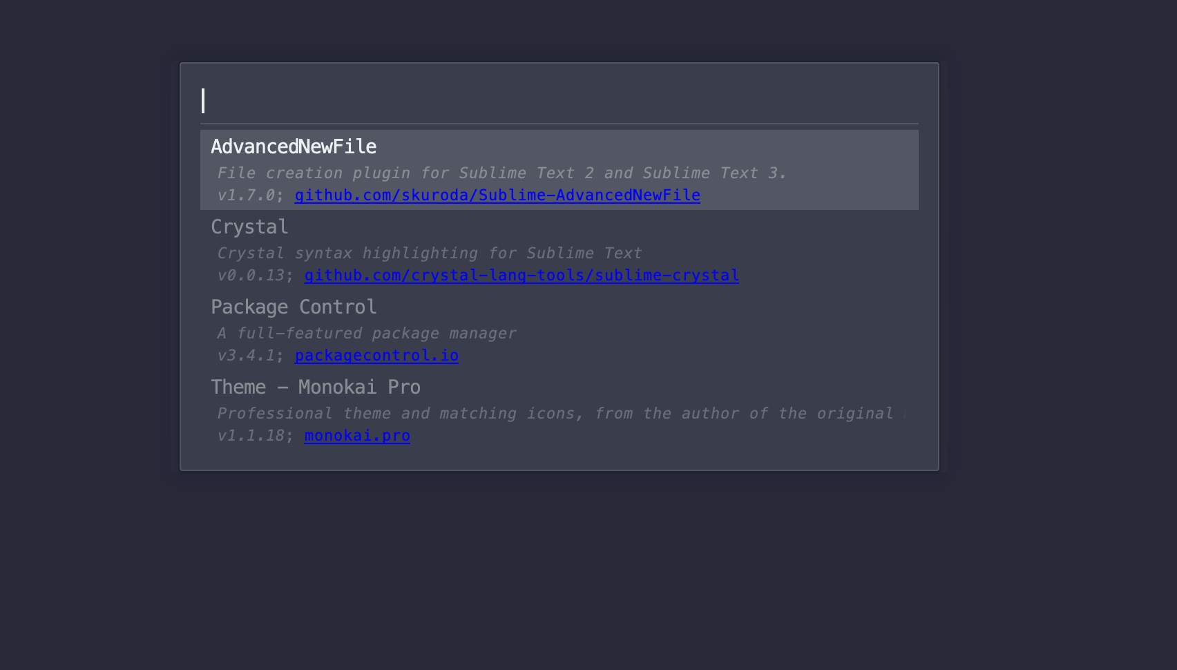 Link coloring (e.g. Command Palette - Install Packages) broken for ST4 · Issue #131 · monokai ...