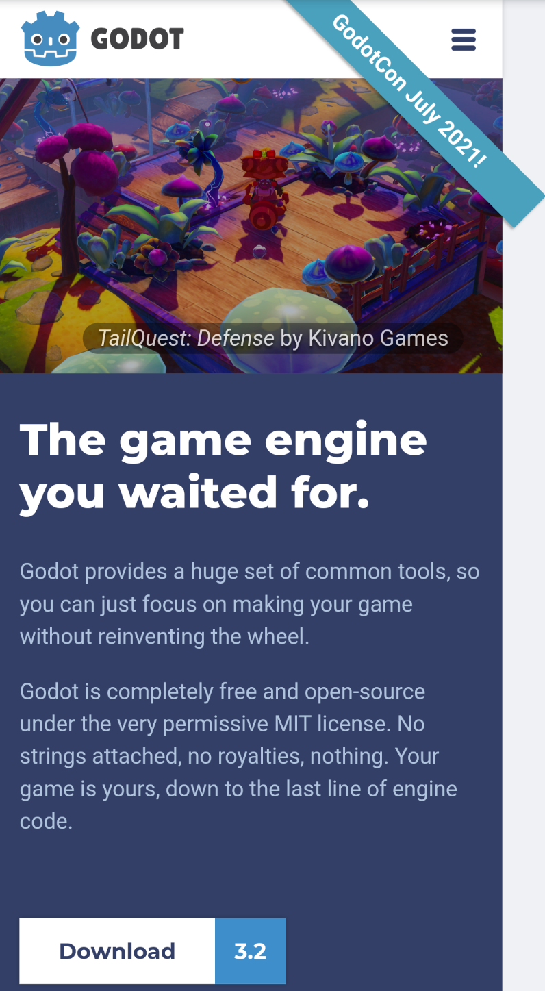 GodotCon banner shrinks page horizontally on mobile · Issue #319 · godotengine/godot-website ...