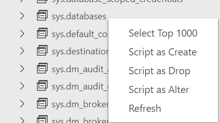 Context menu missing in object-list on dashboard · Issue #7724 · microsoft/azuredatastudio · GitHub