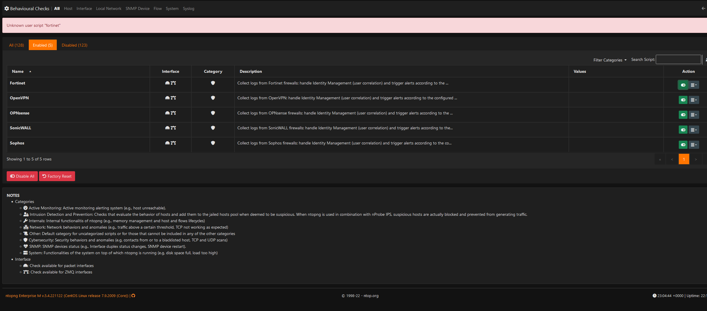 Unable To Disable Checks Due To Unknown User Script Xxxxx · Issue 6986 · Ntopntopng · Github 