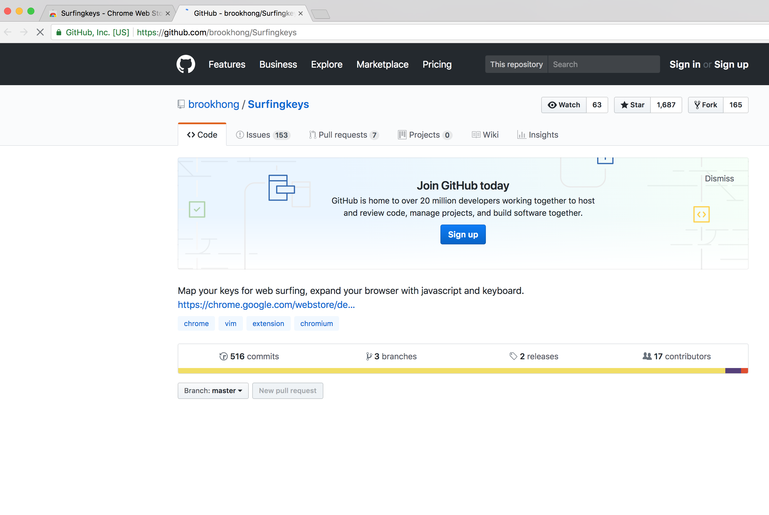 v0.9.34 break GitHub page · Issue #770 · brookhong/Surfingkeys · GitHub