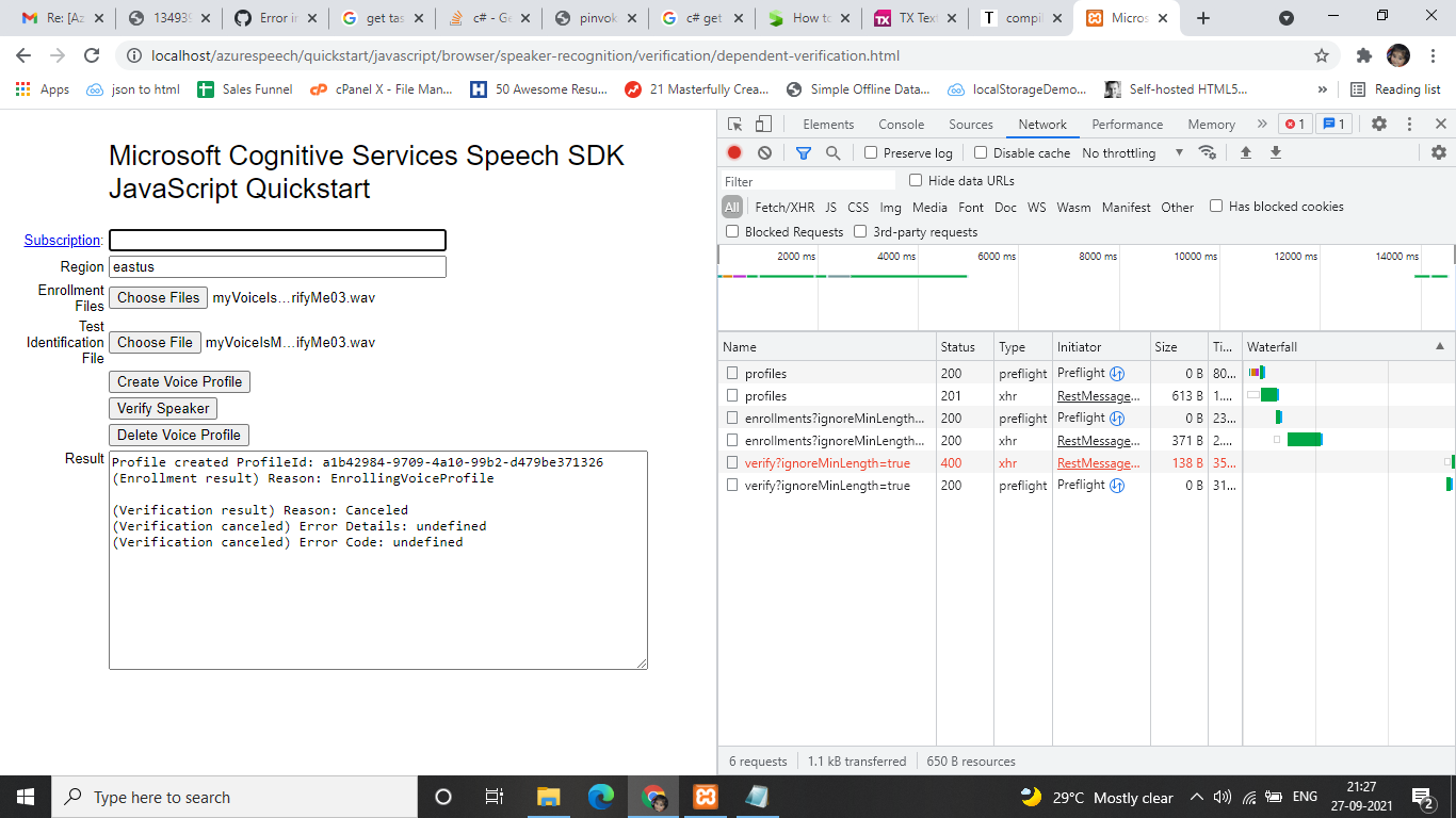 Error in speech recognition verification in js on a web browser · Issue #1264 · Azure-Samples ...