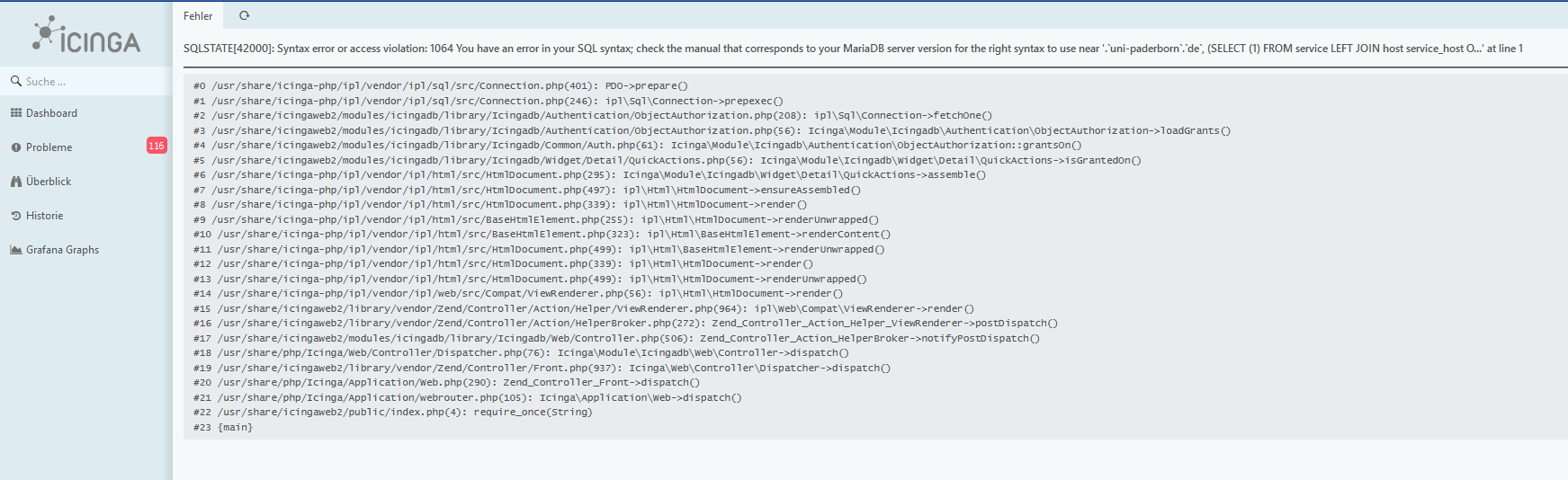 Sql Error With Restricted Permissions · Issue 726 · Icingaicingadb