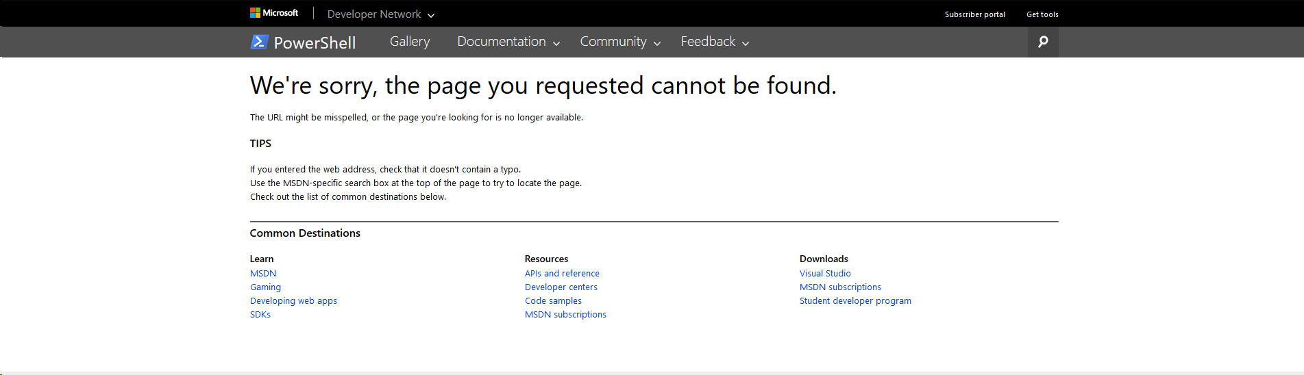 The Repo Website Link Powershell Is Broken · Issue 9103 · Powershell 