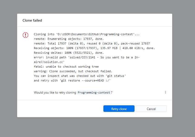 Not Cloning repoitory, see the screen-shot and help me. · Issue #10495 ...