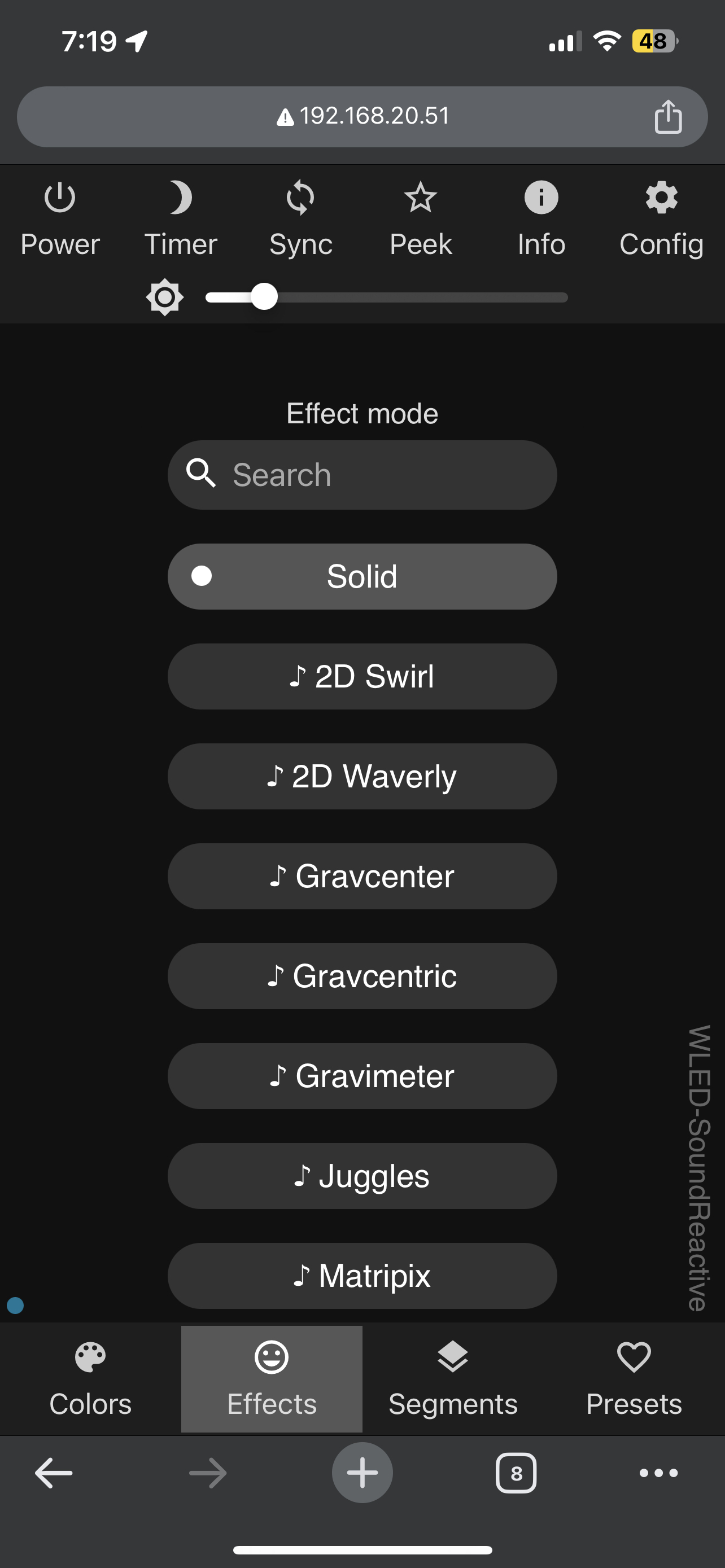 Effects tab is not viewing properly on iPhone WLED App · Issue #3321 · Aircoookie/WLED · GitHub