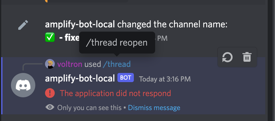 unable to reopen solved thread · Issue #104 · aws-amplify/discord-bot · GitHub