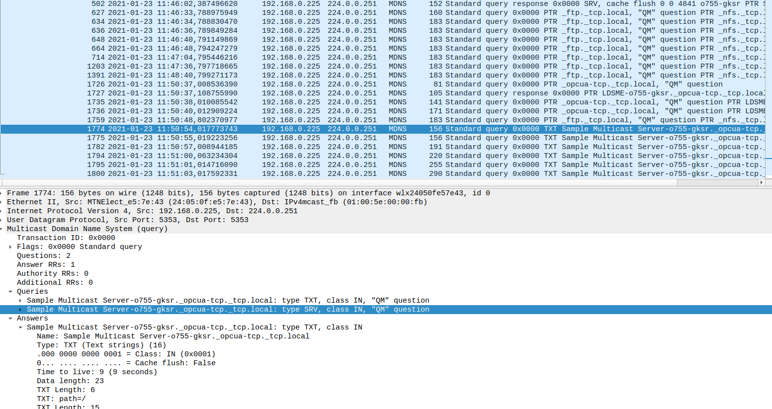 TXT queries after De-registration? · Issue #4137 · open62541/open62541 · GitHub
