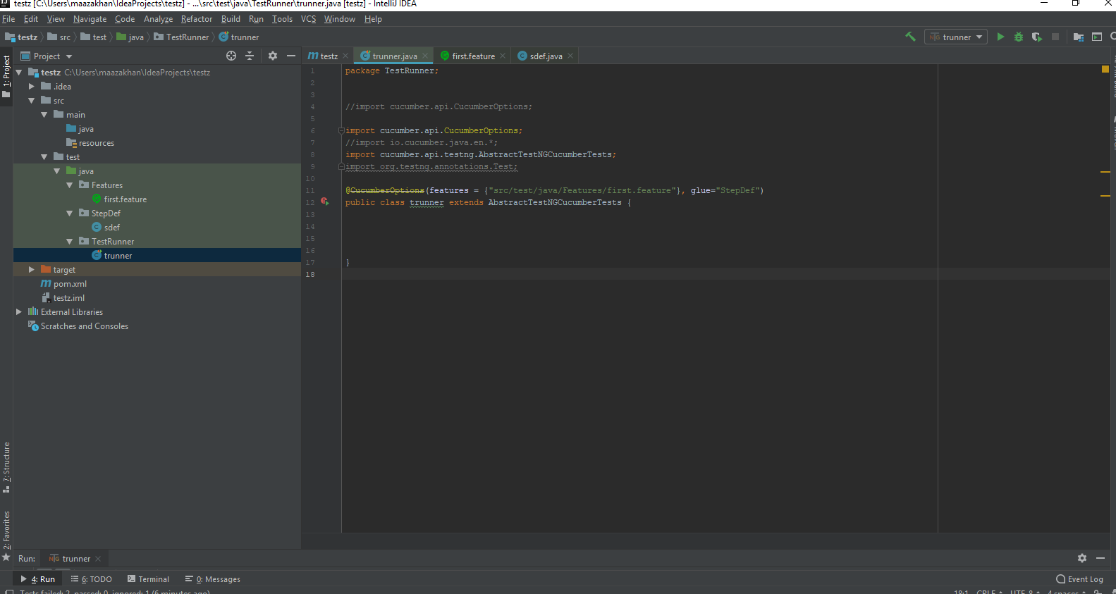 java.lang.NoSuchMethodError: cucumber.api.CucumberOptions.format ...