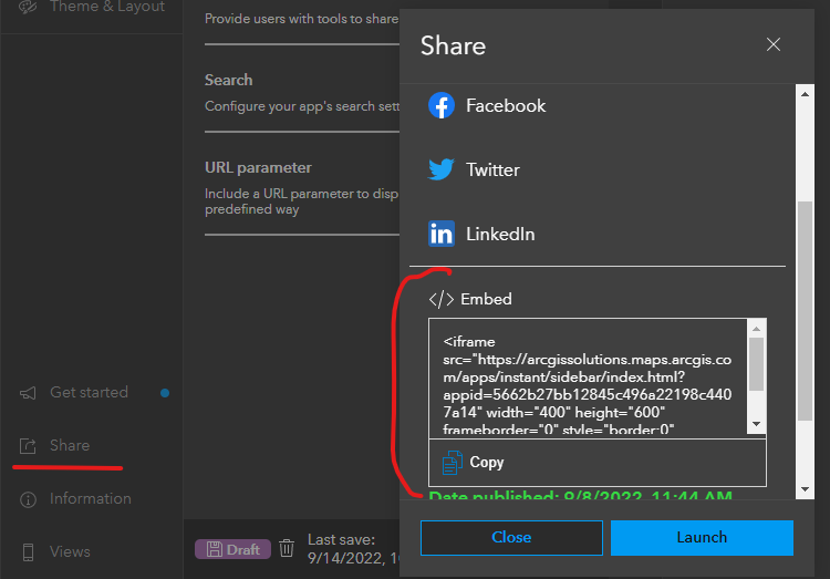 ENH - Provide Embed options in the runtime share component · Issue #32 · Esri/instant-apps ...