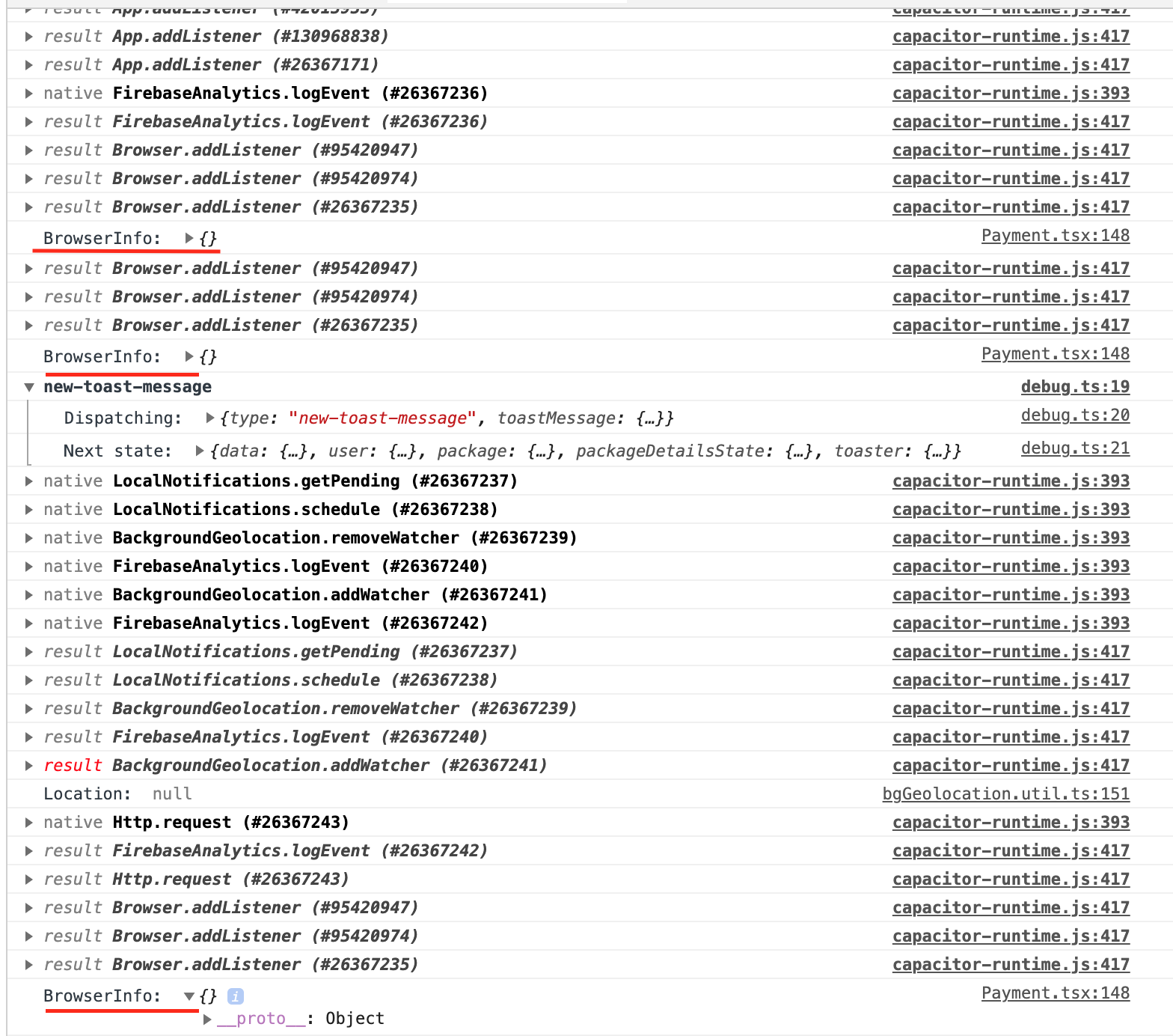 Bug Browser Plugin Listener Does Not Catch Any Info · Issue 3979 · Ionic Teamcapacitor · Github