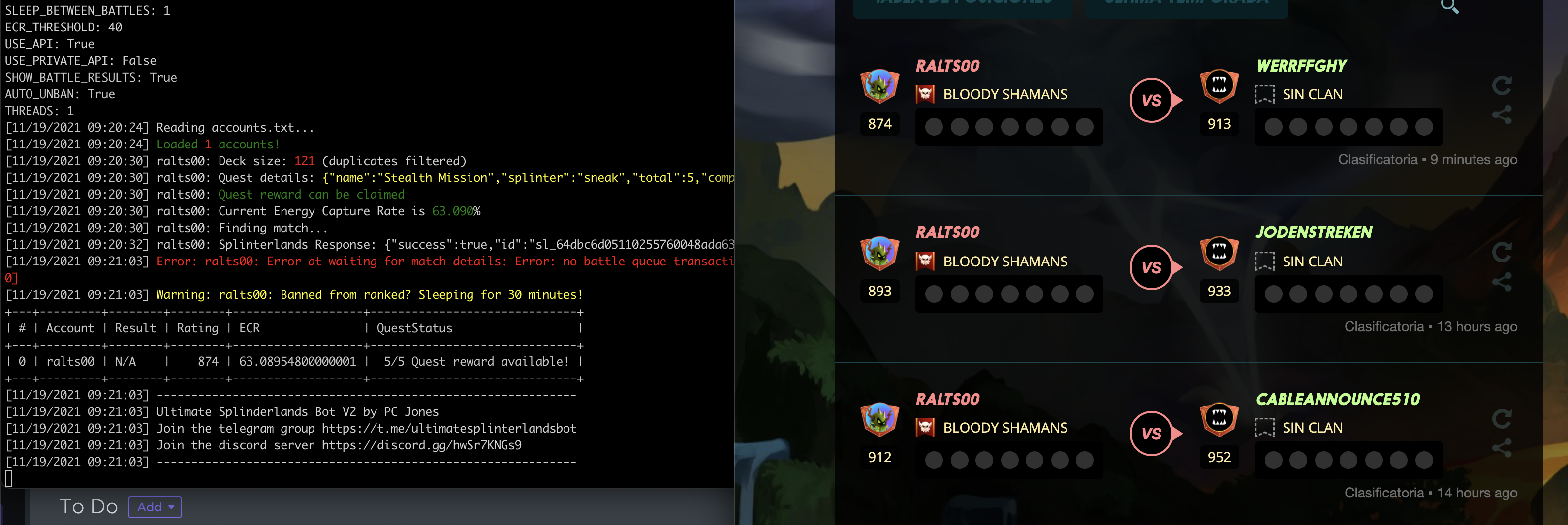 empty battles in a row · Issue #46 · PCJones/Ultimate-Splinterlands-Bot-V2 · GitHub