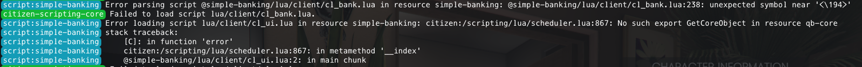 GetCoreObject · Issue #21 · ImpulseFPS/simple-banking · GitHub