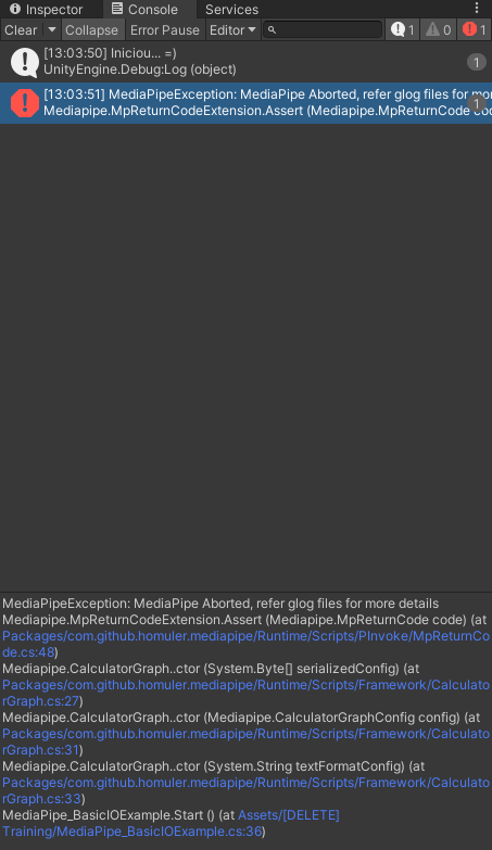 MediaPipeException on "Hello World Tutorial" · Issue #612 · homuler/MediaPipeUnityPlugin · GitHub