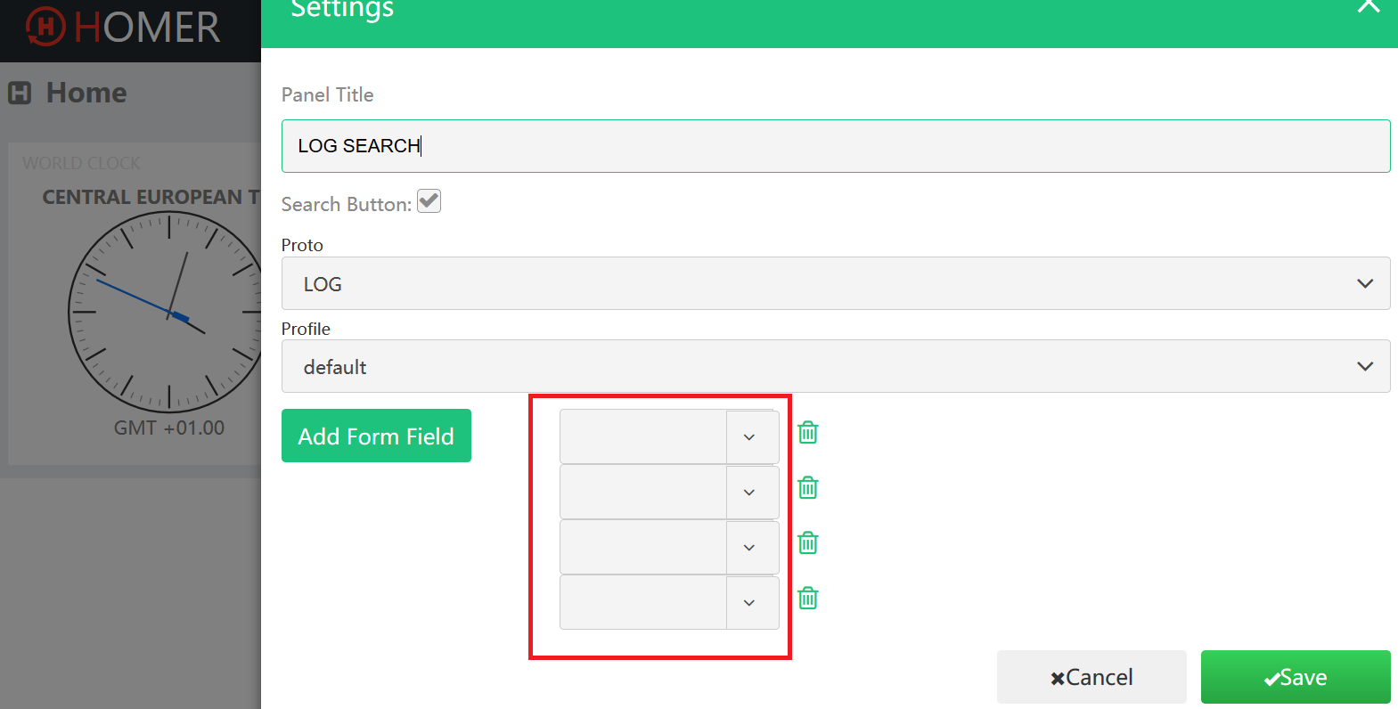 Search field didn't be clear automatically after change protocol and profile at widget setting ...