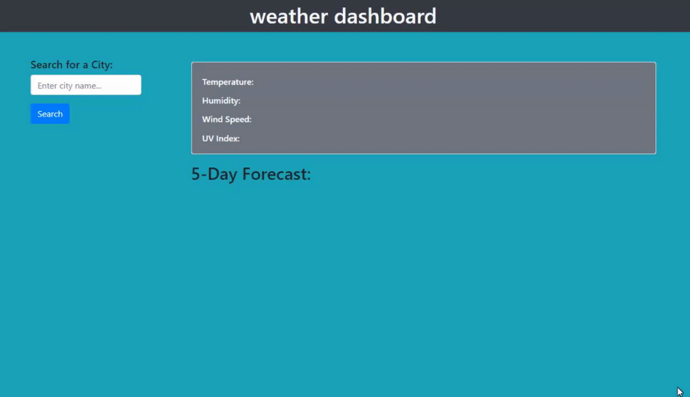 Github Wilmr Weather Dashboard