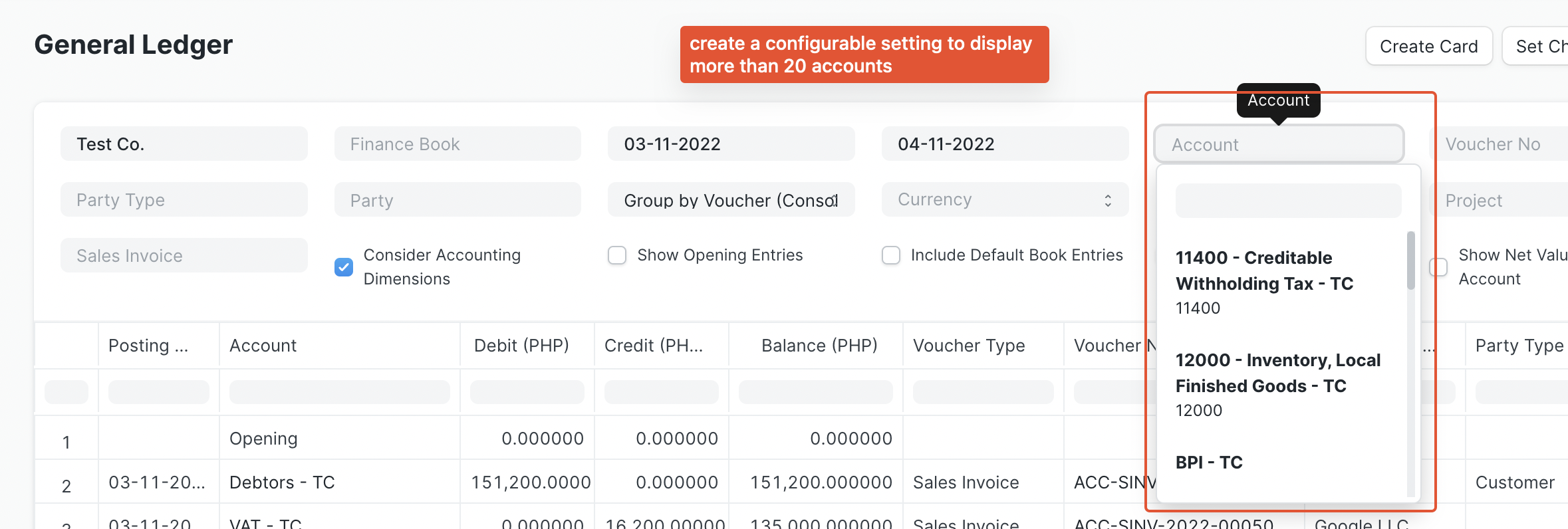 Minor: include a setting to allow for more choices in dropdown selection for Query Reports ...