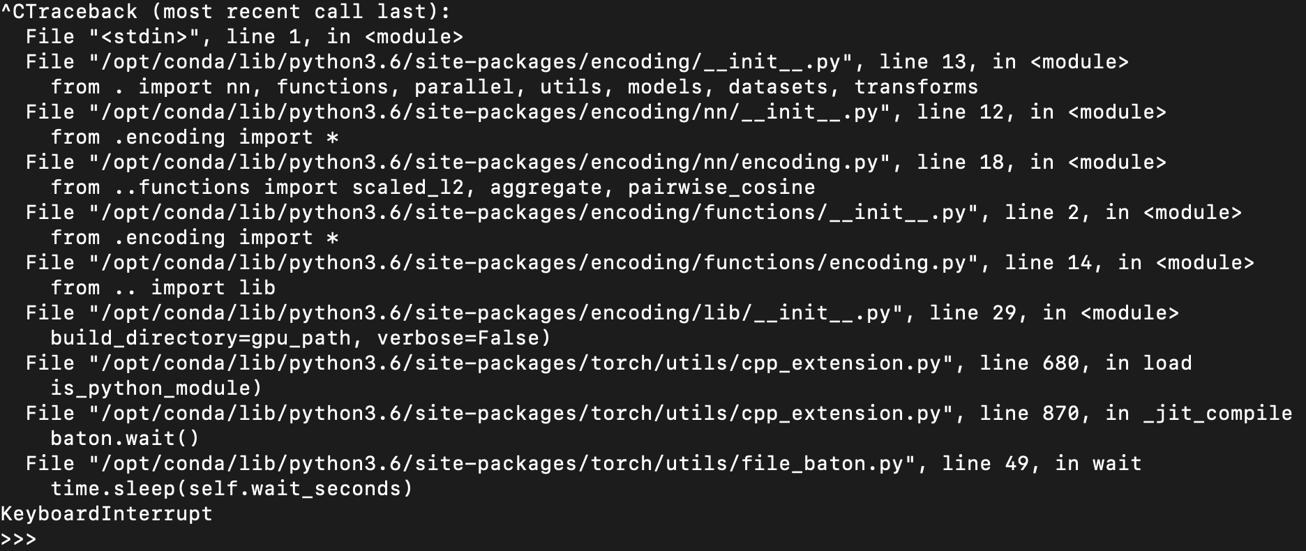 ``import encoding`` at first is too slow. · Issue #302 · zhanghang1989/PyTorch-Encoding · GitHub