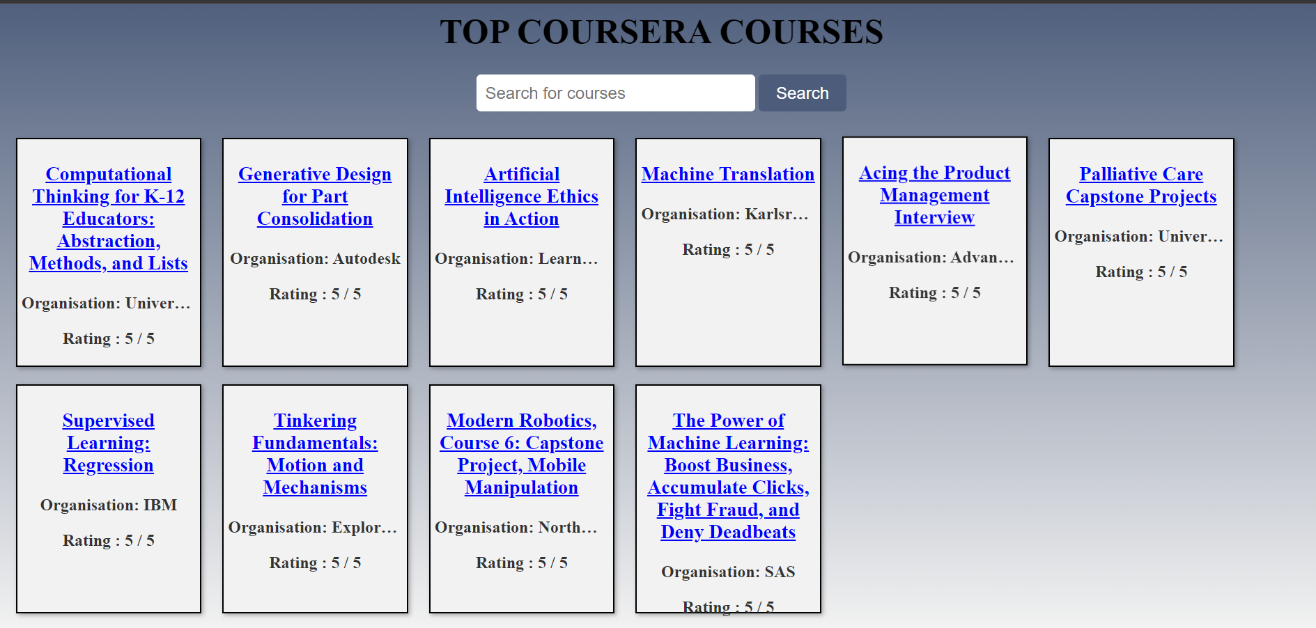 Github Iamgautamy Course Recommendation System