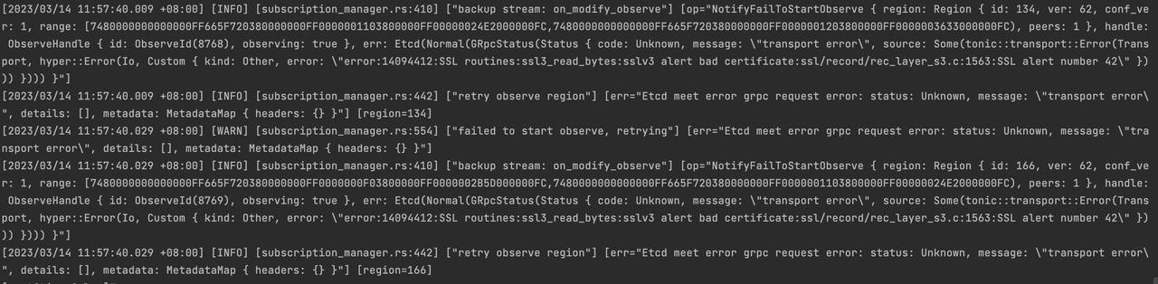 after hot replace tls ca and cert ,pd/tikv error · Issue #6217 · tikv/pd · GitHub